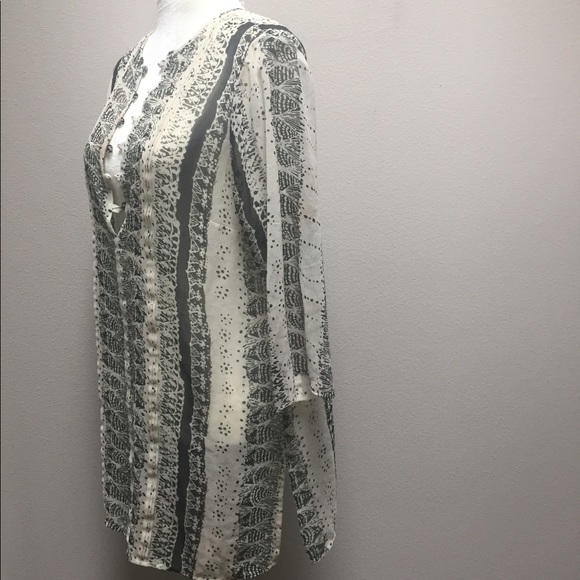 CAbi | Tops | Cabi Tunic Top Sz M 867 Sheer Beatnik Black Ivory | Poshmark